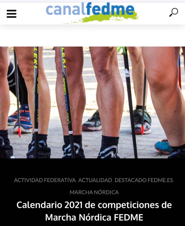 Calendrier 2021 des compétitions de Marche nordique FEDME ...